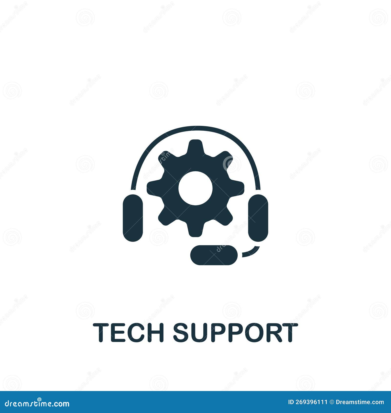 Tech Support Icon. Monochrome Simple Sign from Engineering Collection ...