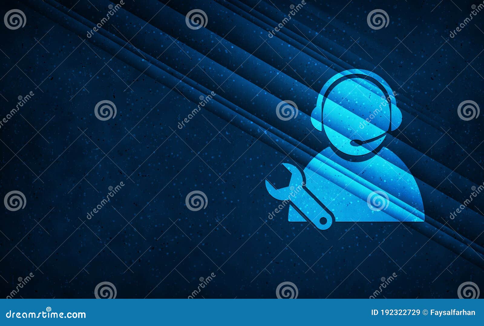 Tech Support Icon Natural Sky Light Abstract Dark Blue Background ...