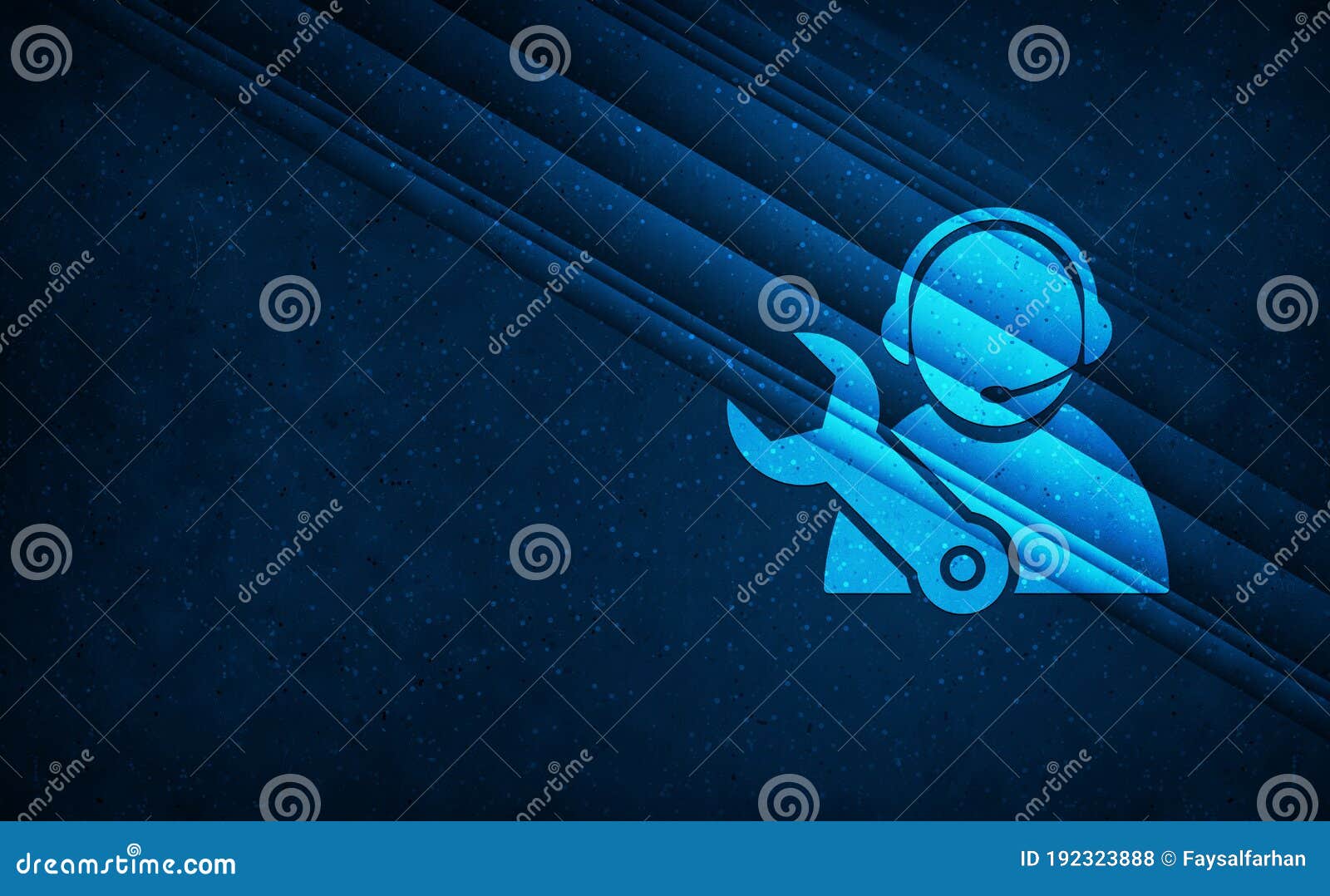Tech Support Icon Natural Sky Light Abstract Dark Blue Background ...
