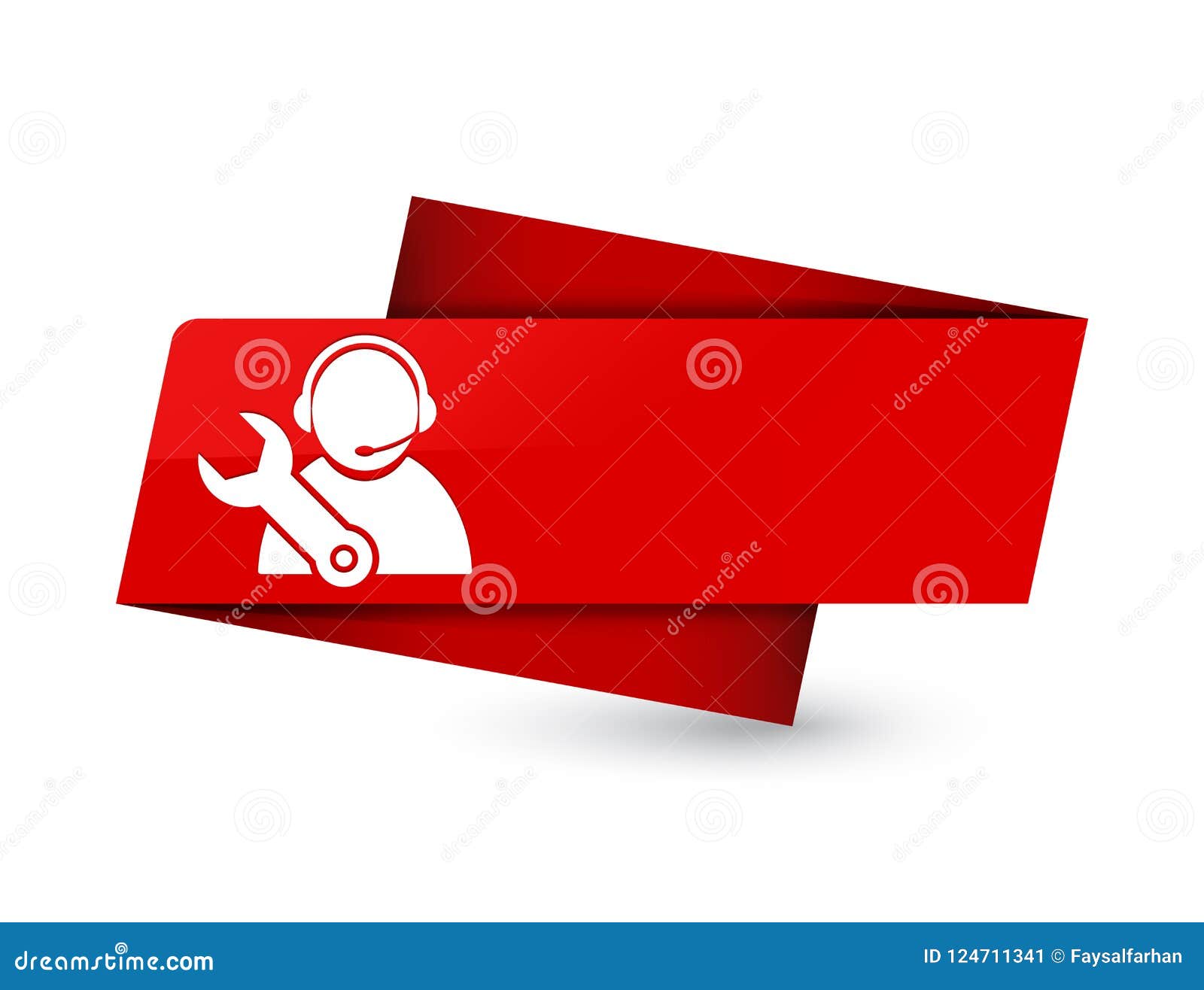 Tech Support Icon Premium Red Tag Sign Stock Illustration ...