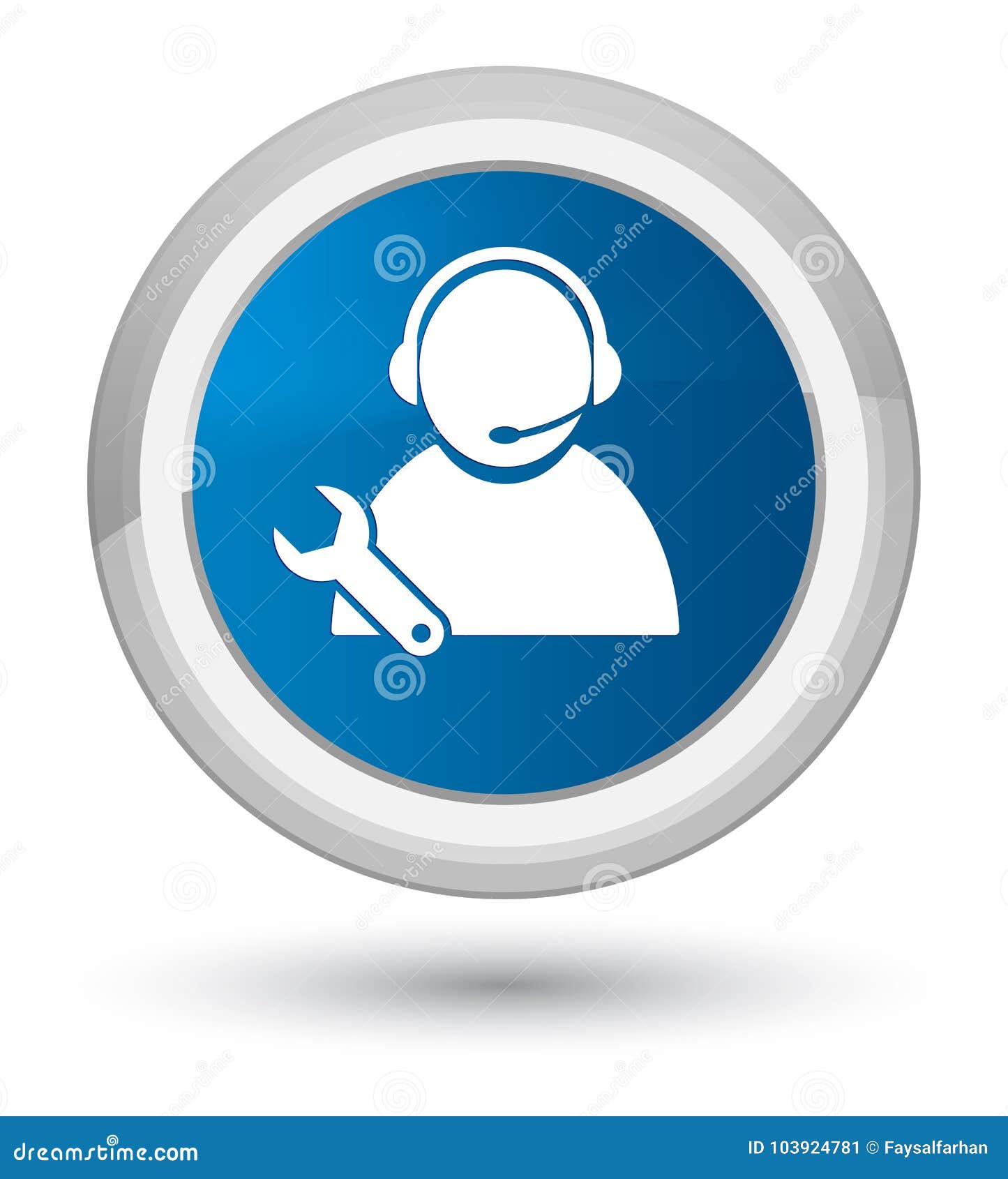 Tech Support Icon Prime Blue Round Button Stock Illustration ...