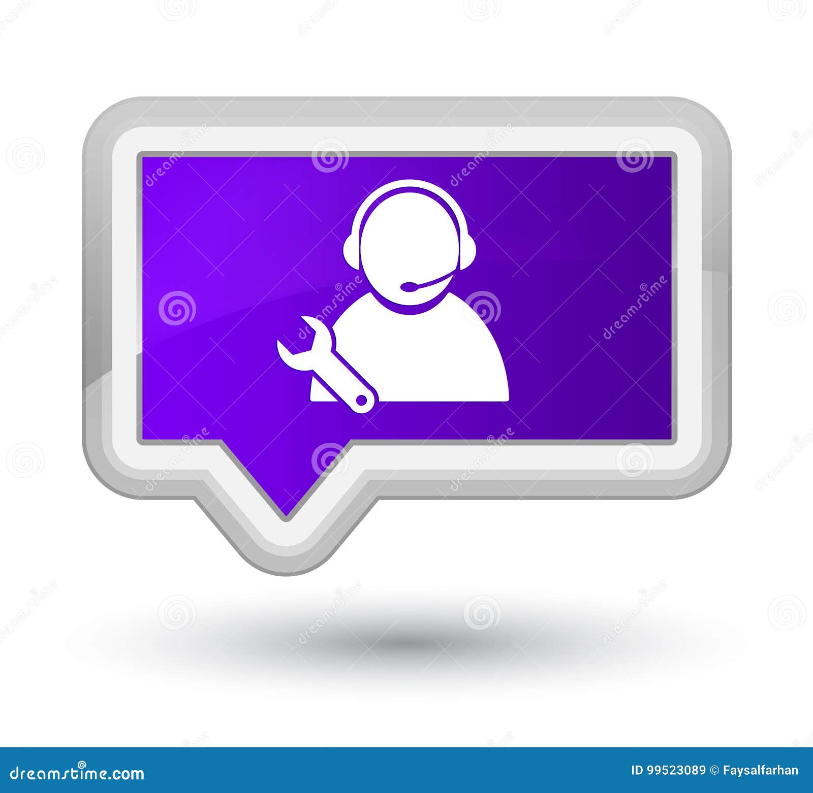 Tech Support Icon Prime Purple Banner Button Stock Illustration ...