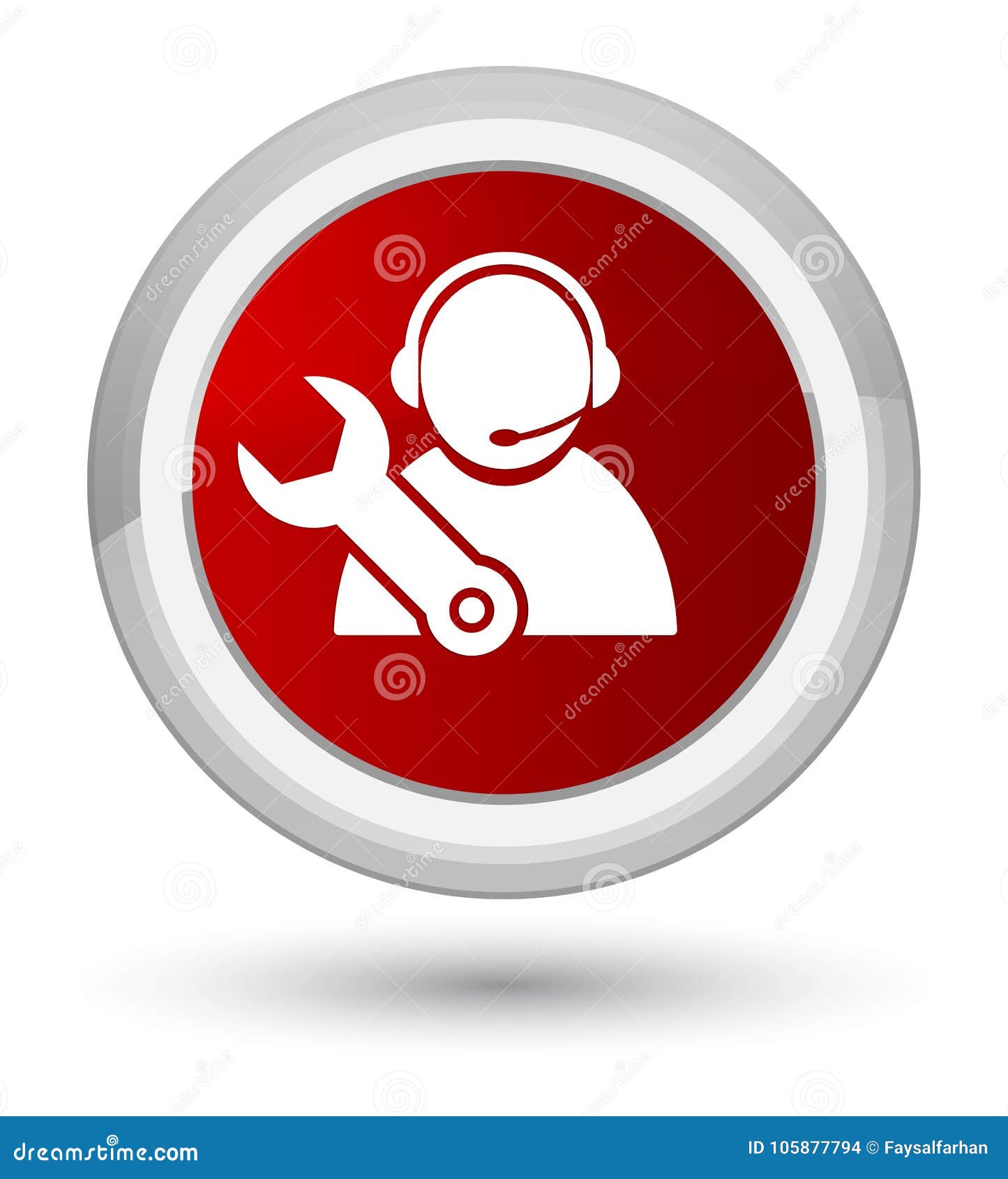 Tech Support Icon Prime Red Round Button Stock Illustration ...