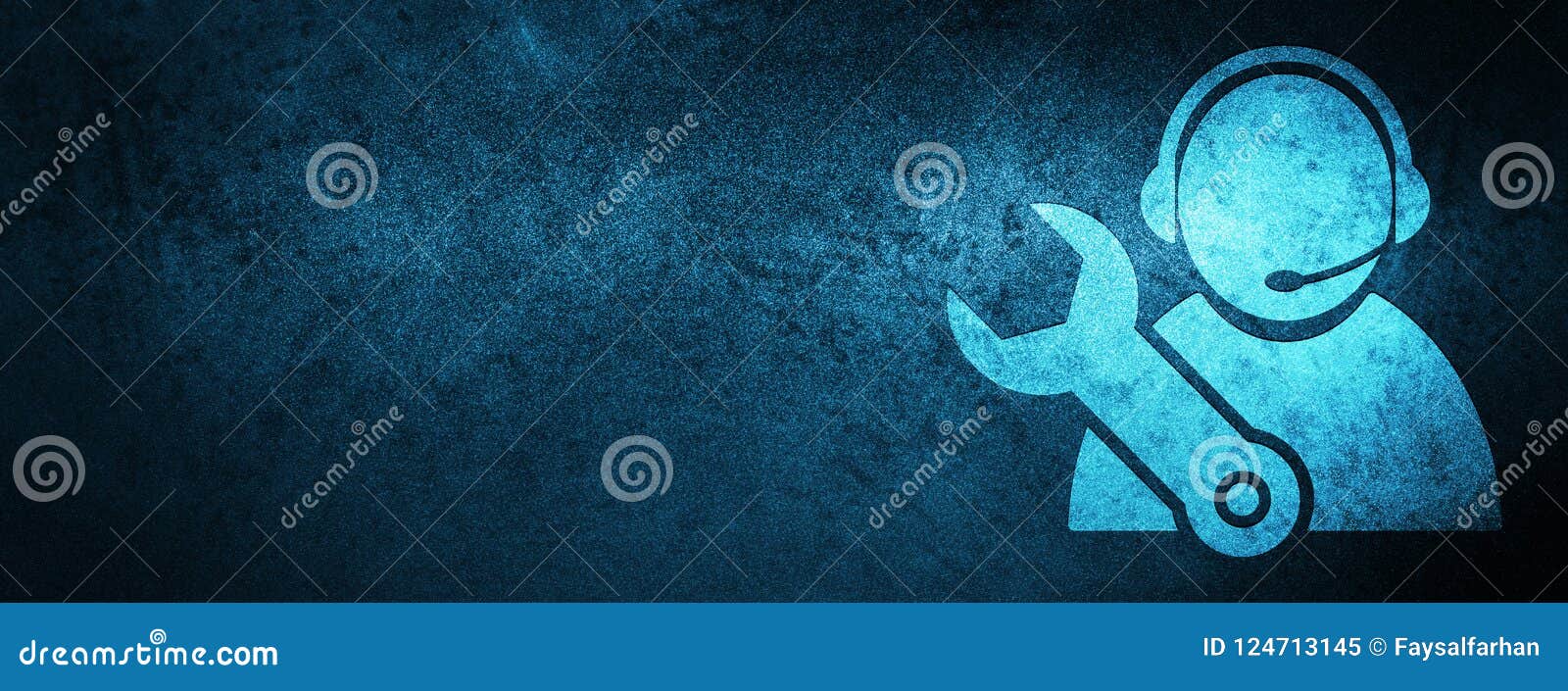 Tech Support Icon Special Blue Banner Background Stock Illustration ...