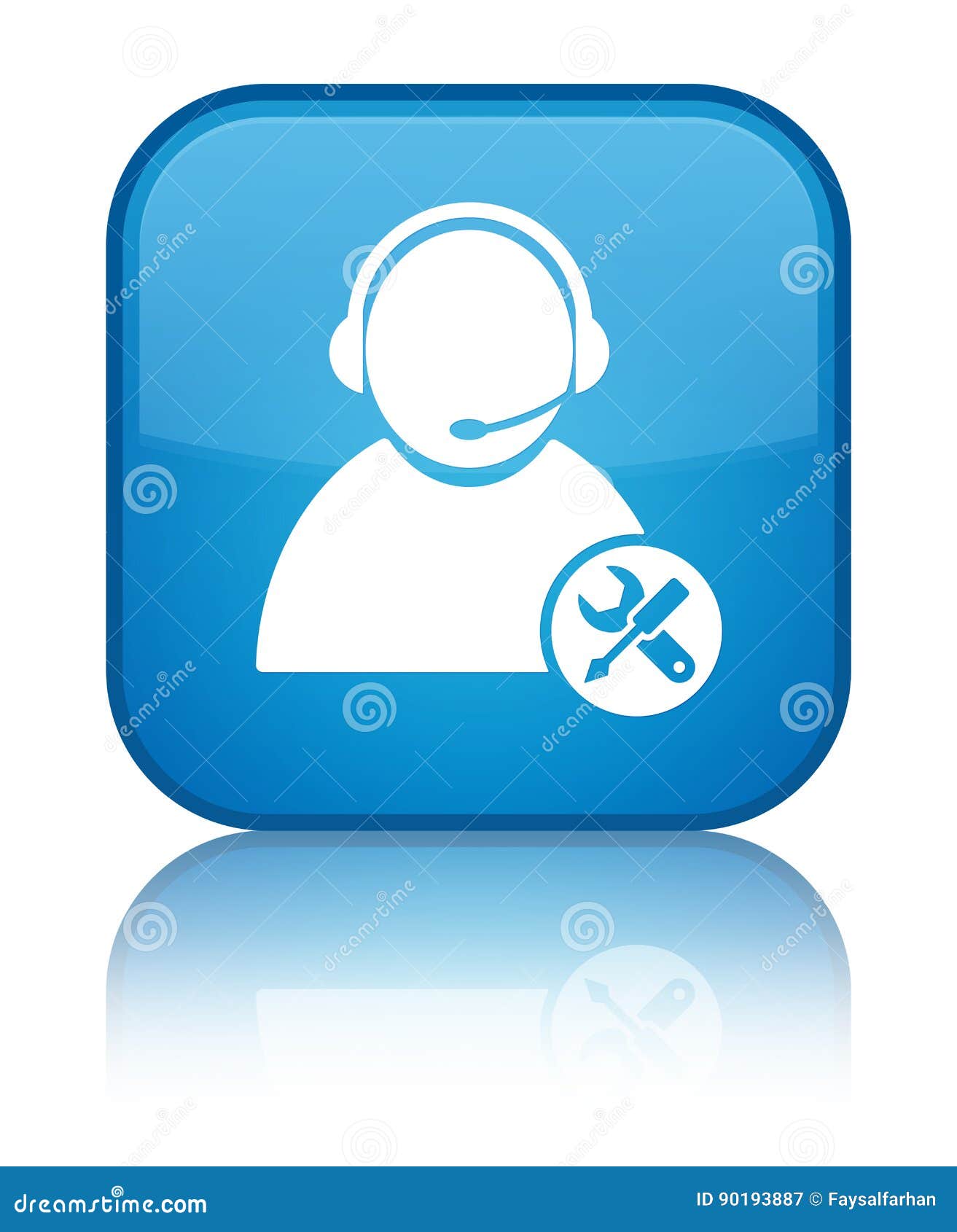 Tech Support Icon Special Cyan Blue Square Button Stock Illustration ...