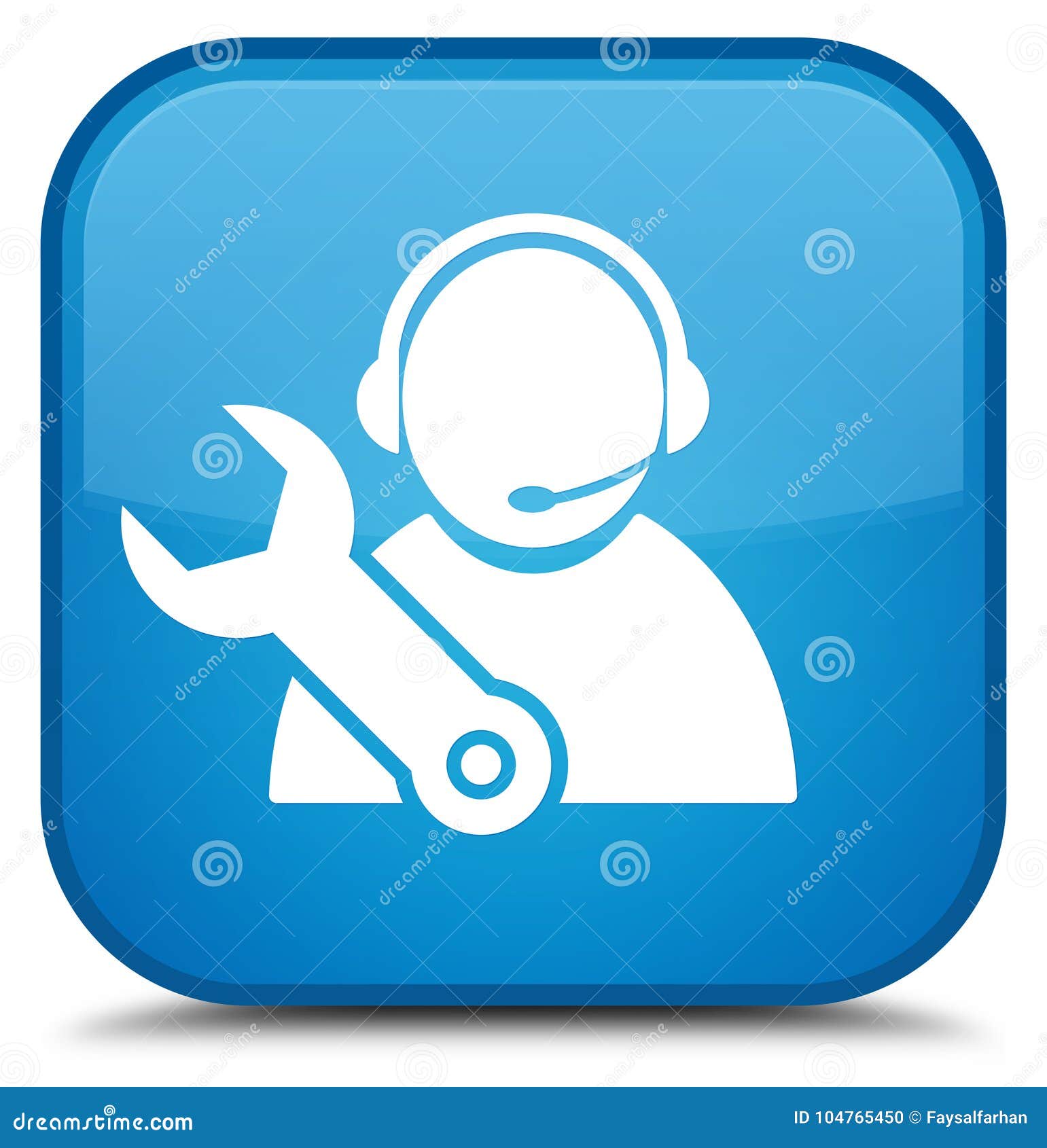Tech Support Icon Special Cyan Blue Square Button Stock Illustration ...