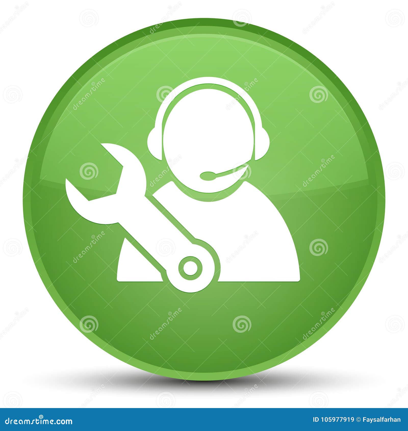 Tech Support Icon Special Soft Green Round Button Stock Illustration ...