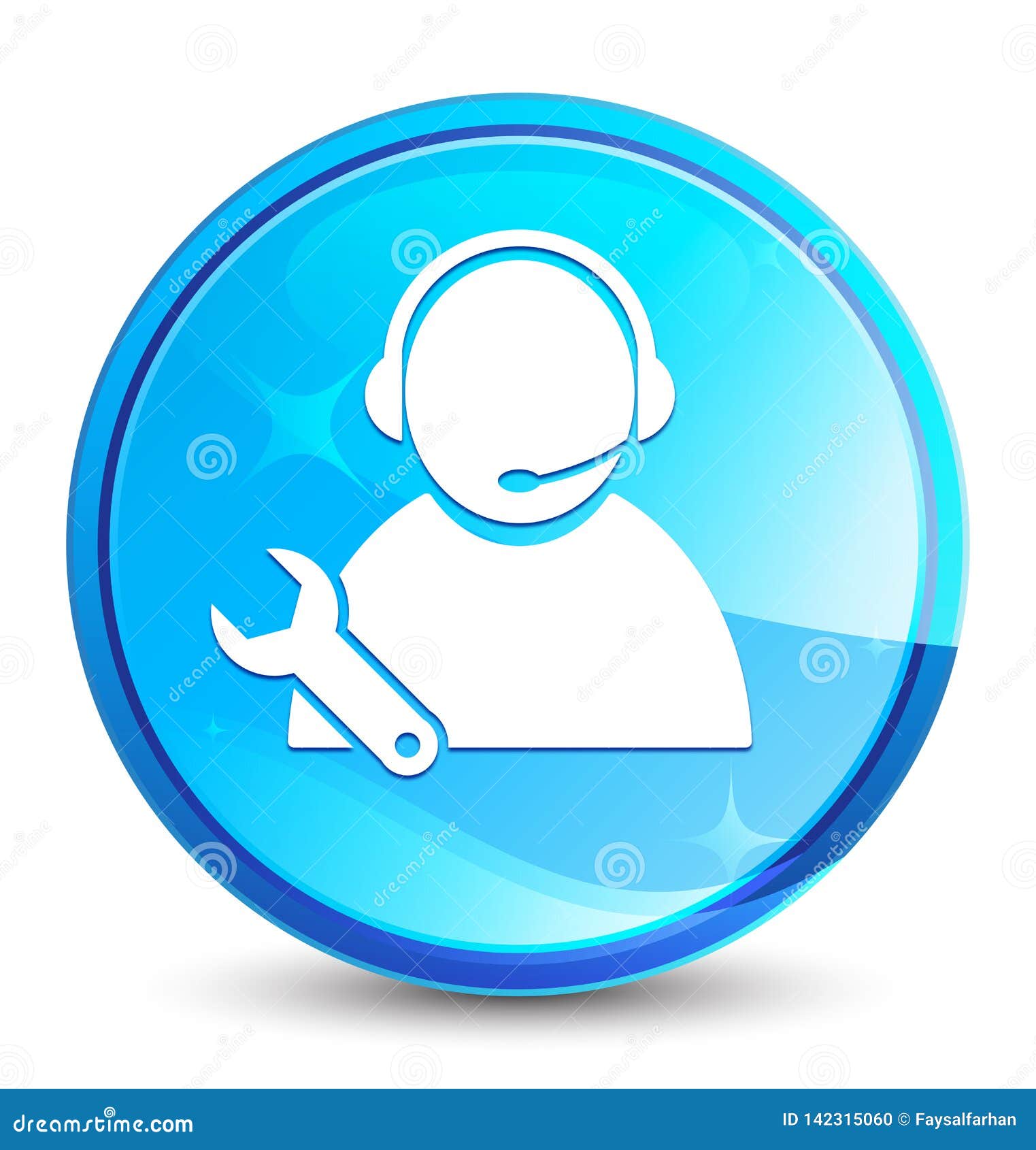 Tech Support Icon Splash Natural Blue Round Button Stock Vector ...