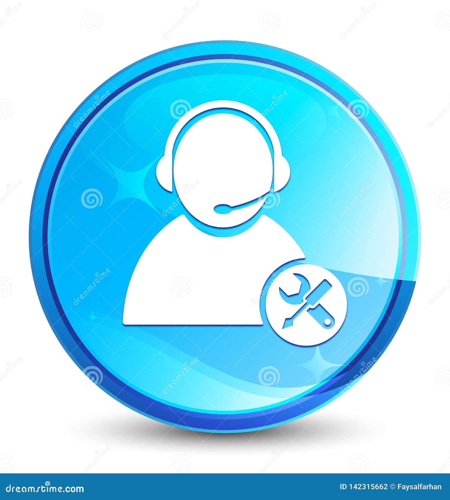 Tech Support Icon Splash Natural Blue Round Button Stock Vector ...