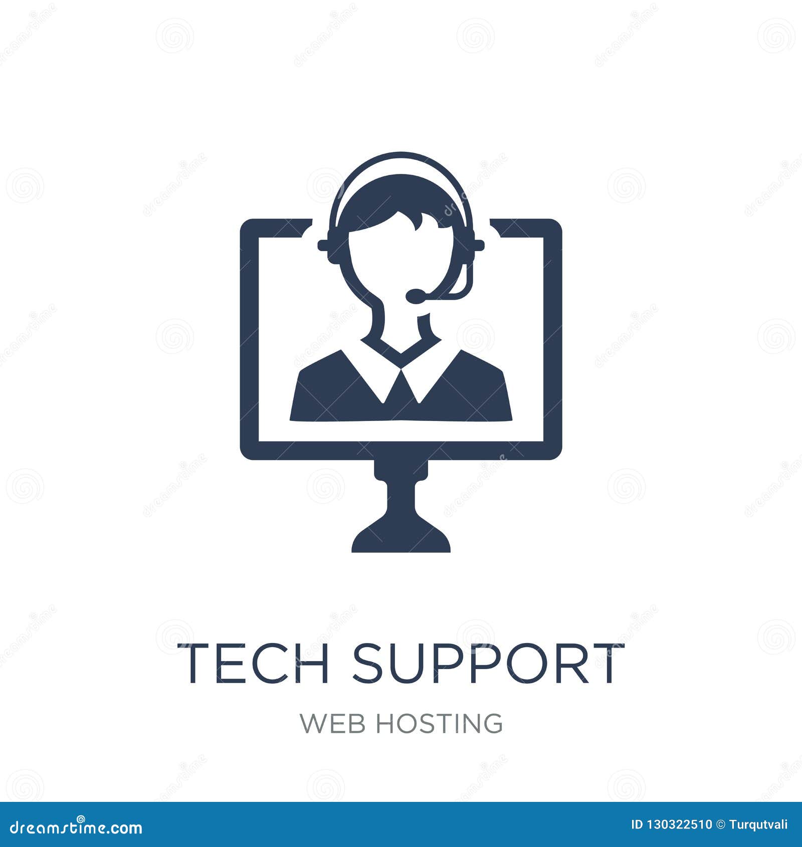 Tech Support Icon. Trendy Flat Vector Tech Support Icon on White Stock ...