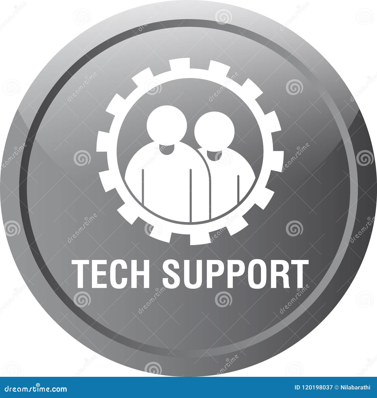 Tech Support Icon Web Button Stock Illustration - Illustration of ...