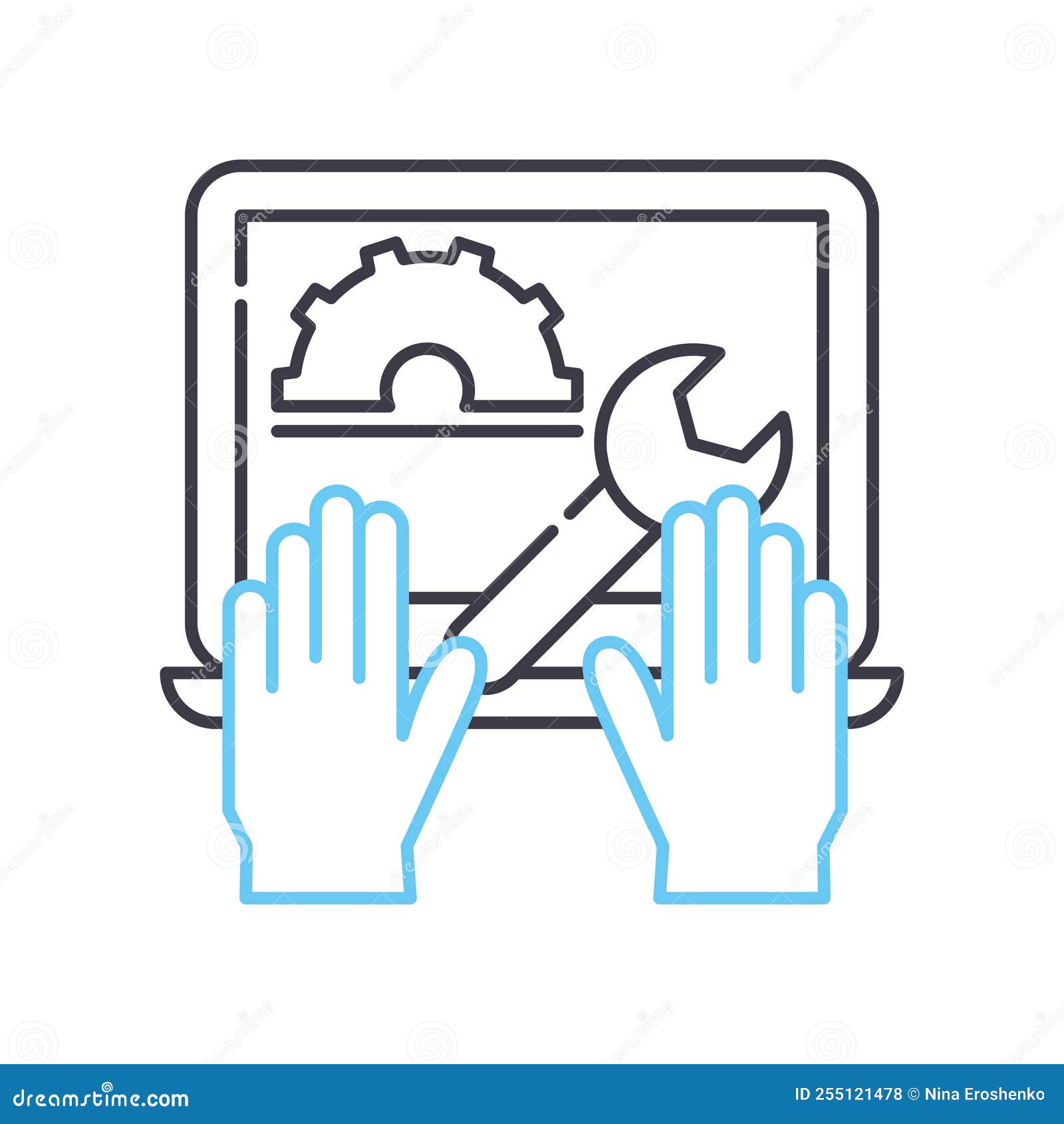 Tech Support Line Icon, Outline Symbol, Vector Illustration, Concept ...