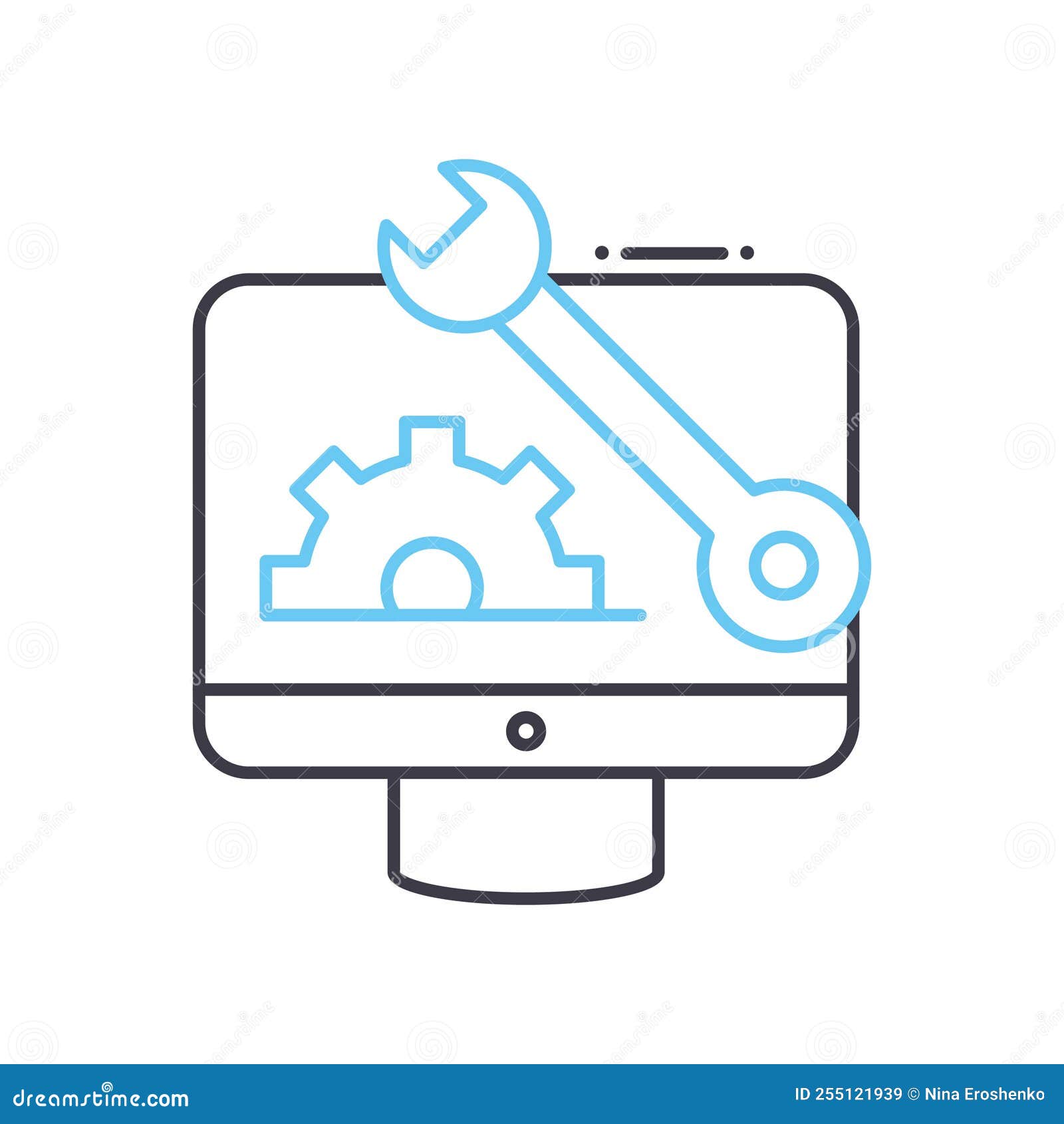 Tech Support Line Icon, Outline Symbol, Vector Illustration, Concept ...