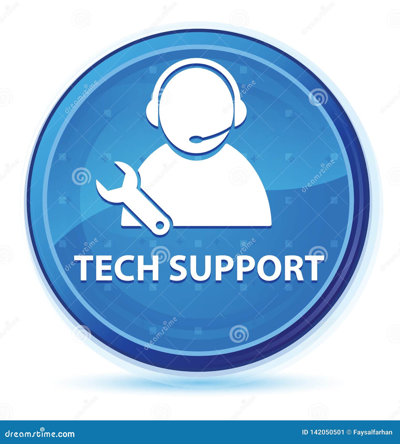 Tech Support Midnight Blue Prime Round Button Stock Vector ...
