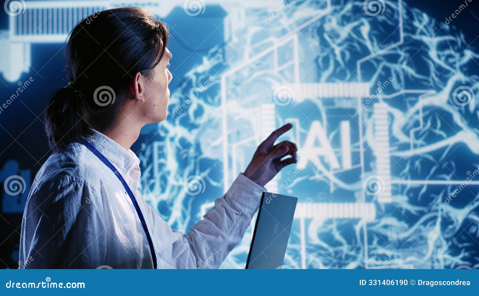 Tech Support Oversees AI Neural Network Stock Photo - Image of ...