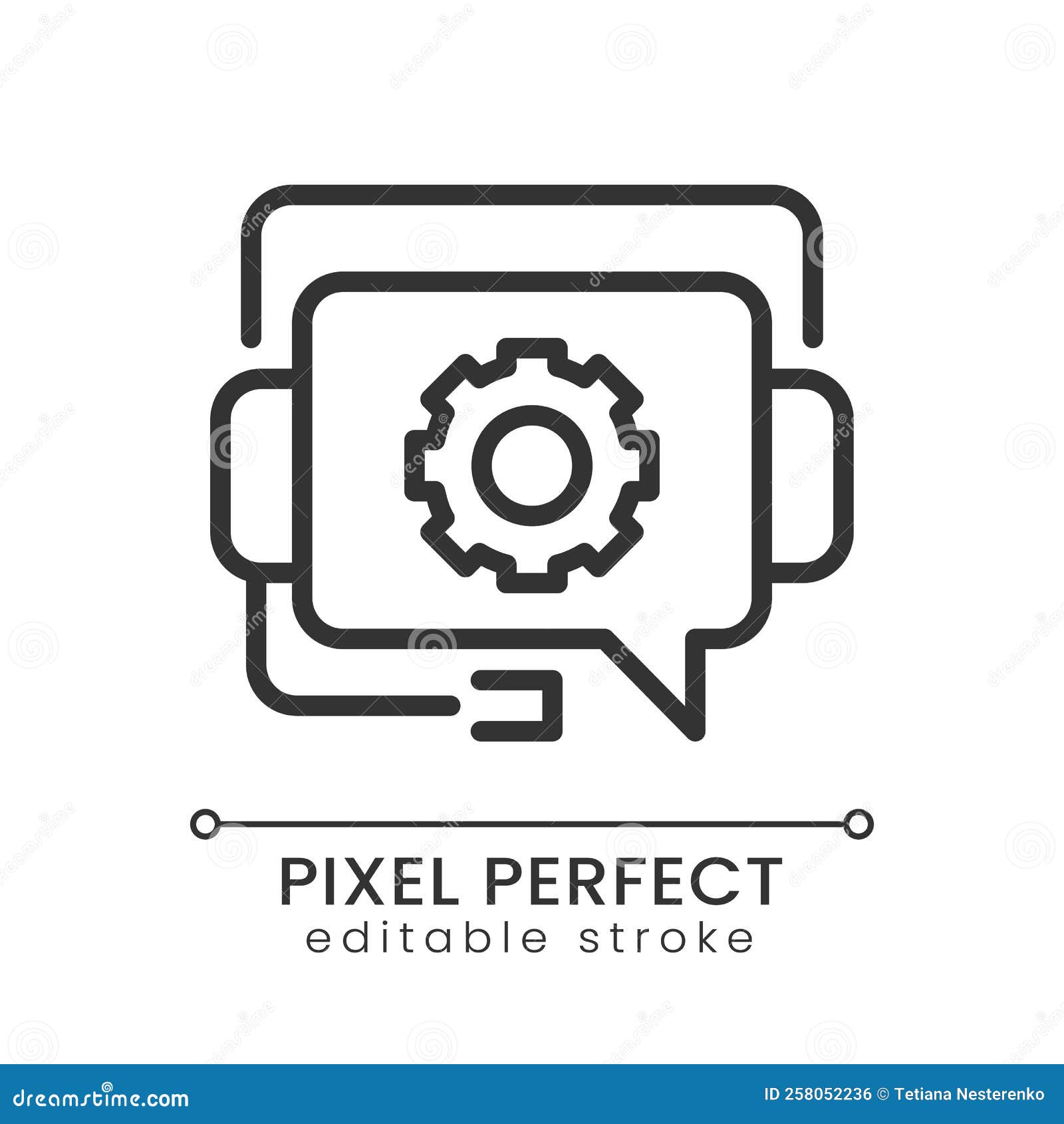 Tech Support Pixel Perfect Linear Icon Stock Vector - Illustration of ...