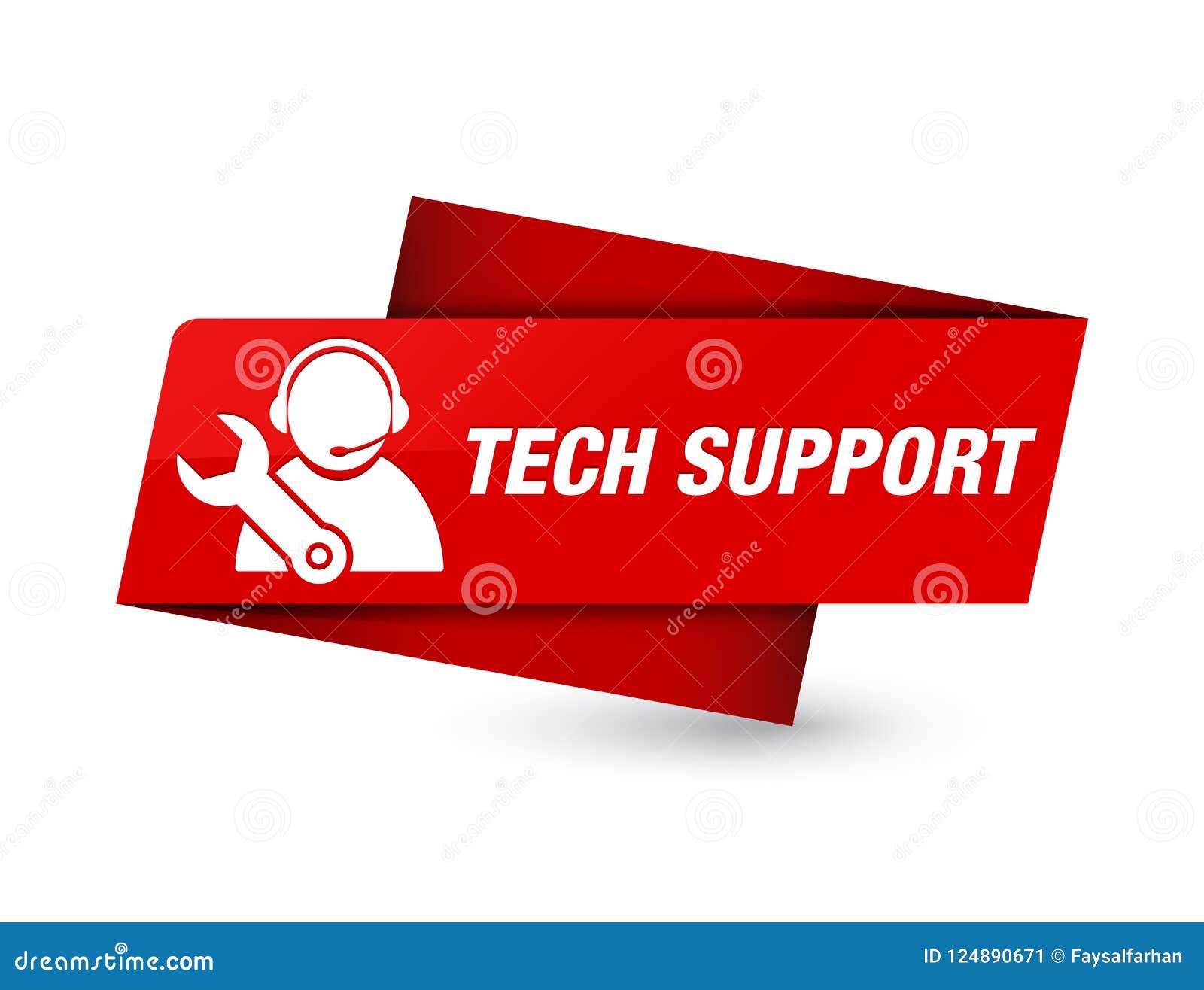 Tech Support Premium Red Tag Sign Stock Illustration - Illustration of ...