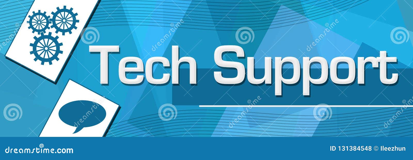 Tech Support Random Shapes Blue Background Stock Illustration ...