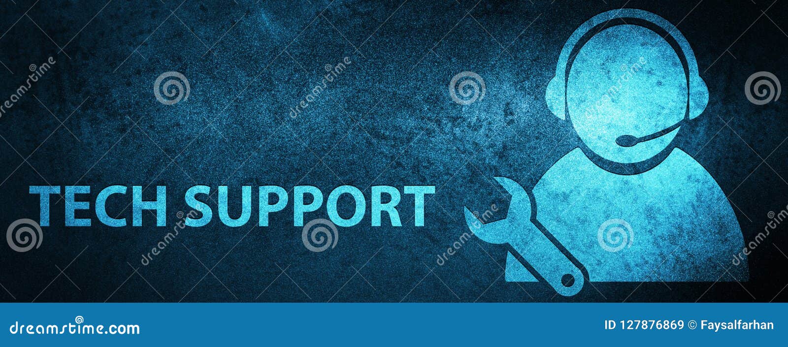 Tech Support Special Blue Banner Background Stock Illustration ...