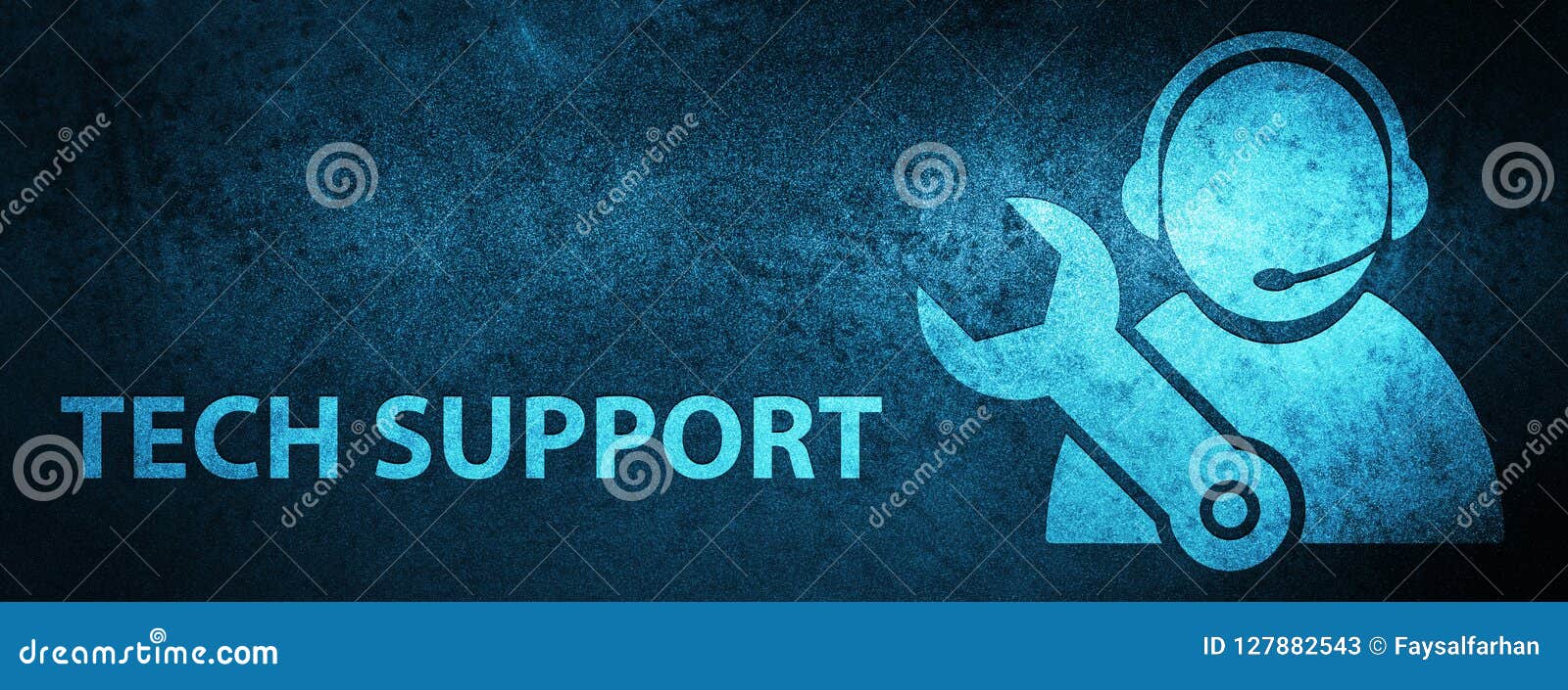 Tech Support Special Blue Banner Background Stock Illustration ...