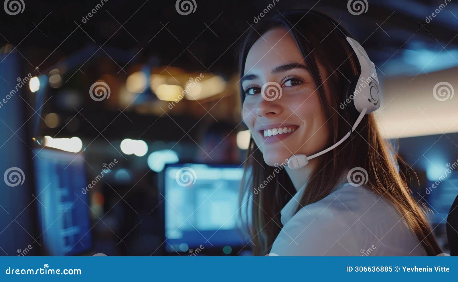 Tech Support Specialist Monitoring Data on Computer Screens. Generative Ai Stock Illustration ...