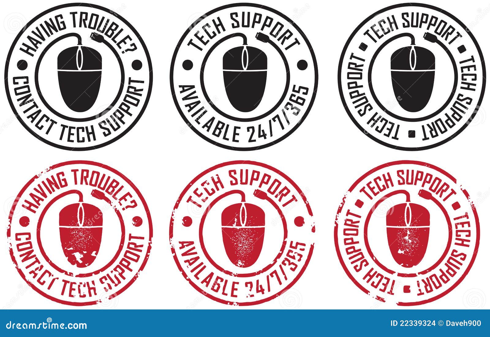 Tech Support Stamps stock vector. Illustration of distressed - 22339324
