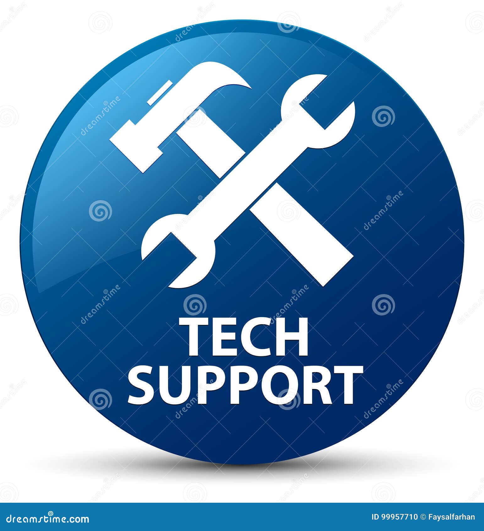 Tech Support (tools Icon) Blue Round Button Stock Illustration ...