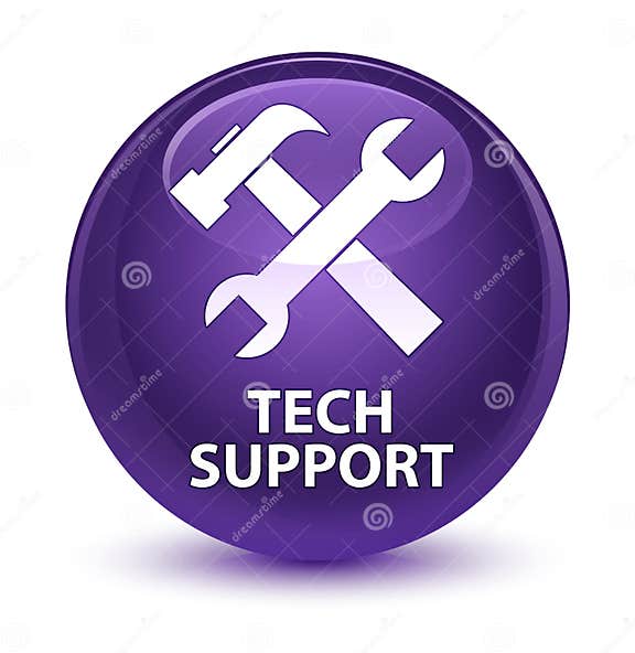 Tech Support (tools Icon) Glassy Purple Round Button Stock Illustration ...