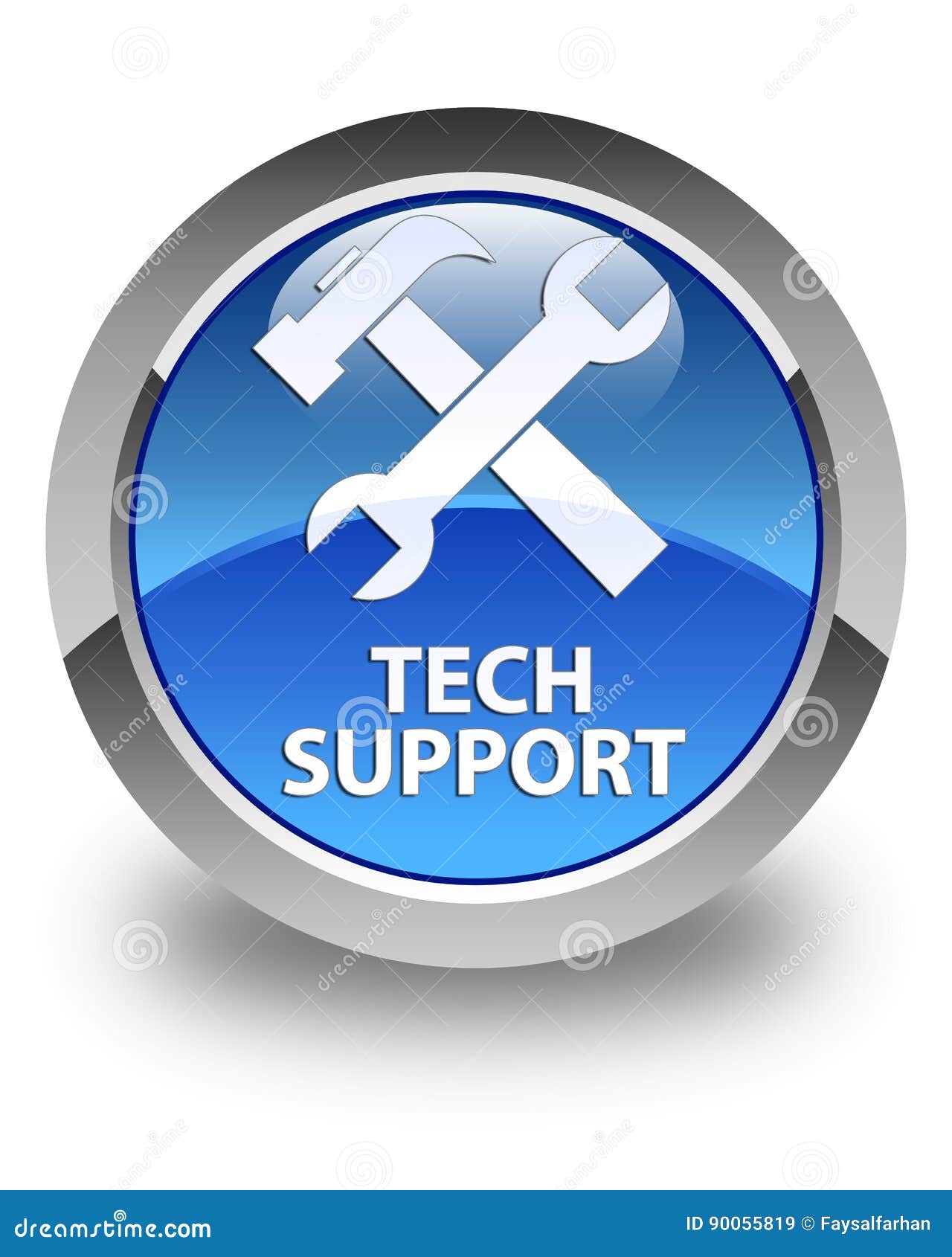 Tech Support (tools Icon) Glossy Blue Round Button Stock Illustration ...