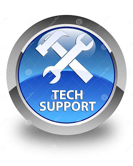 Tech Support (tools Icon) Glossy Blue Round Button Stock Illustration ...