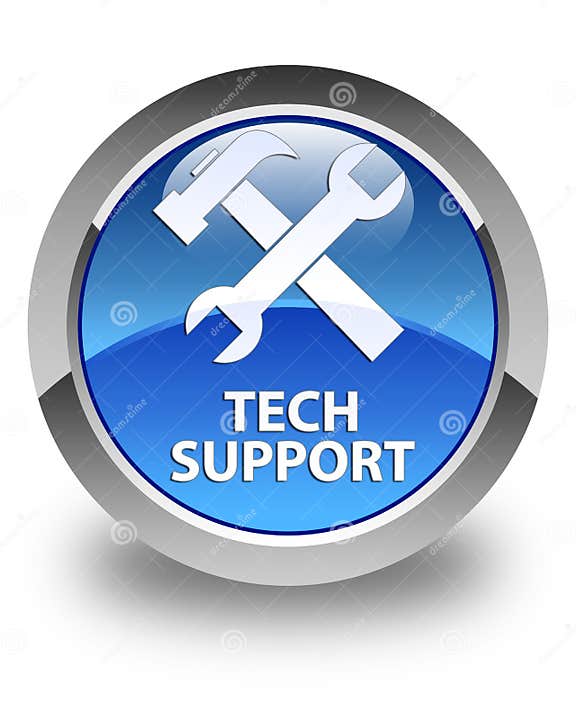 Tech Support (tools Icon) Glossy Blue Round Button Stock Illustration ...