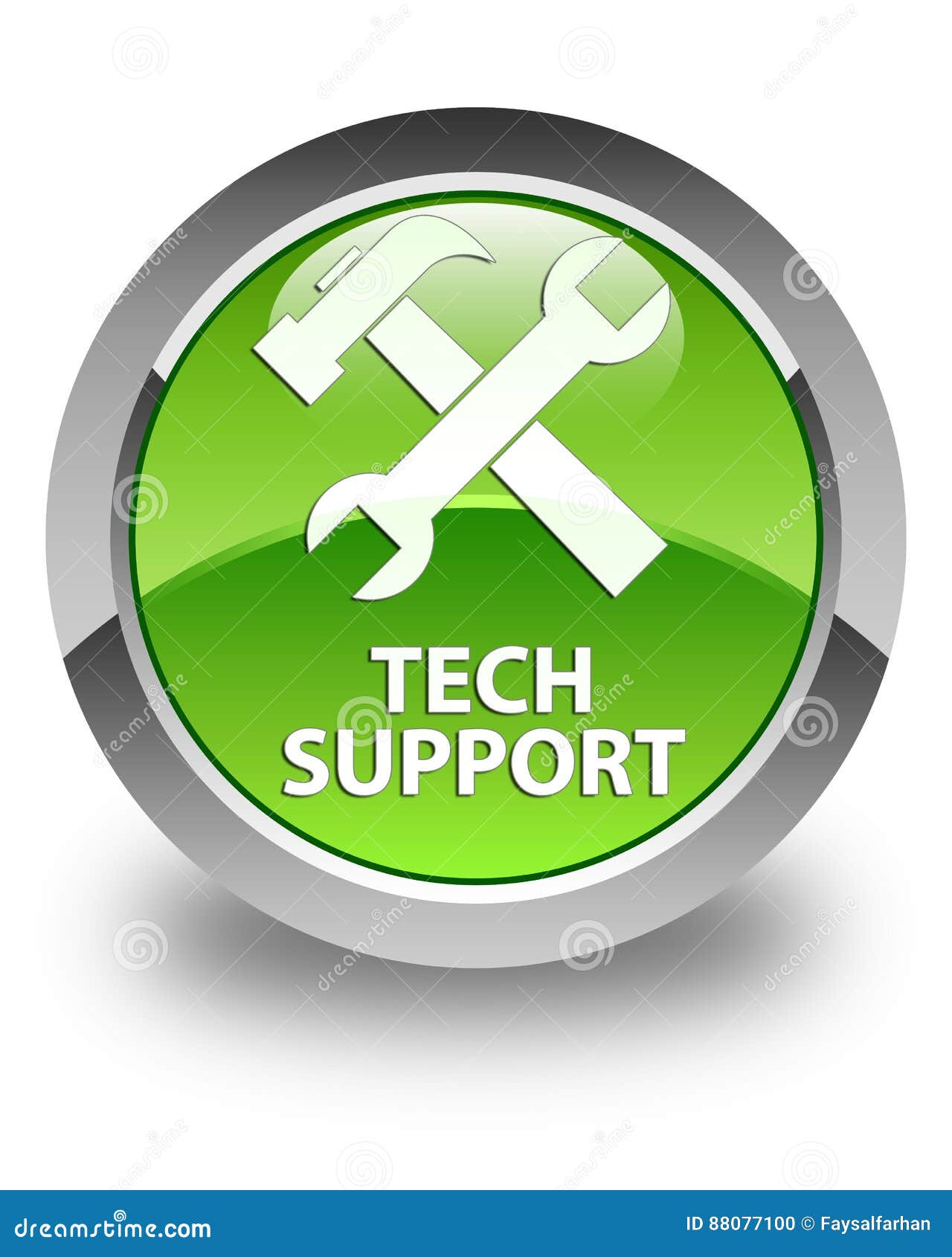 Tech Support (tools Icon) Glossy Green Round Button Stock Illustration ...