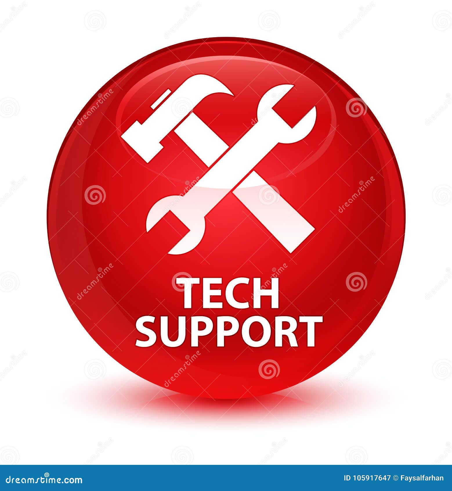 Tech Support (tools Icon) Glassy Red Round Button Stock Illustration ...