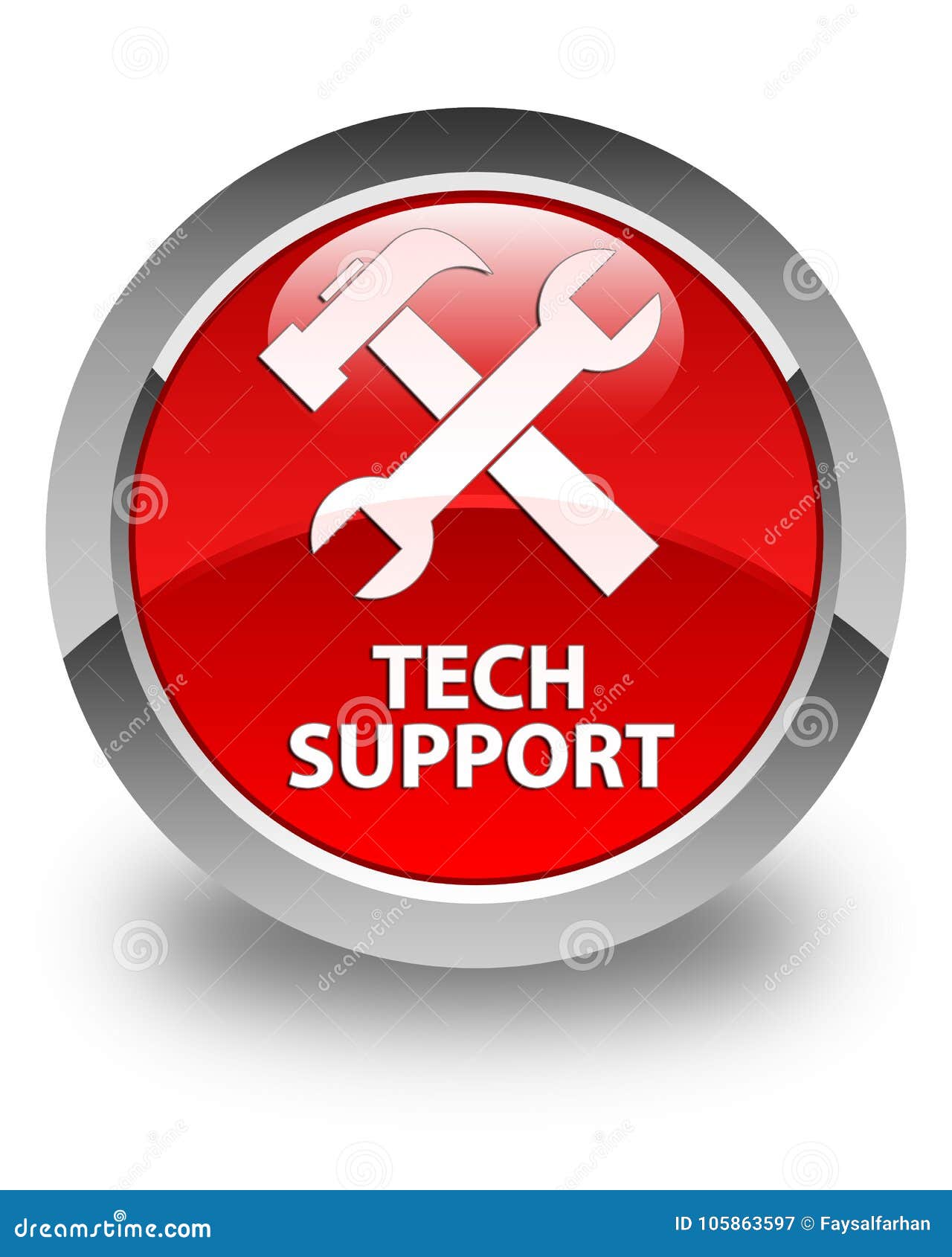 Tech Support (tools Icon) Glossy Red Round Button Stock Illustration ...