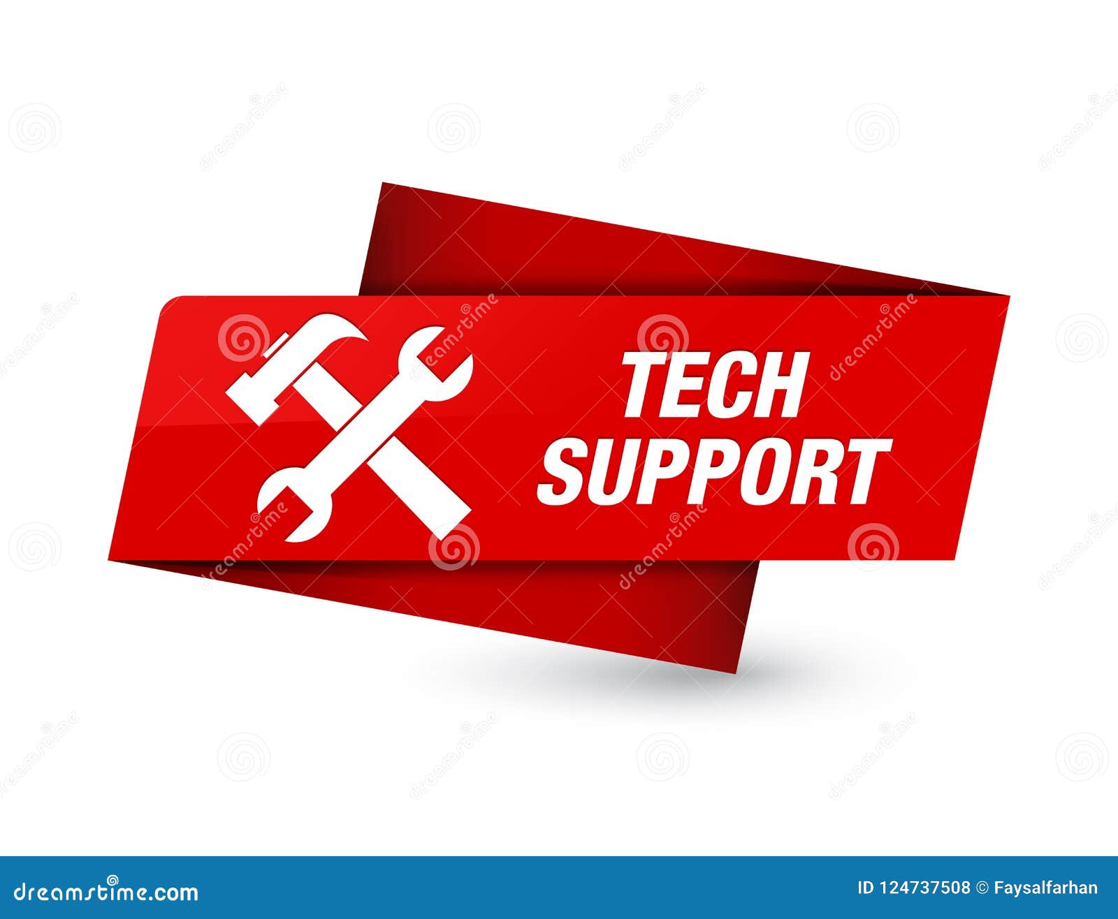 Tech Support (tools Icon) Premium Red Tag Sign Stock Illustration ...