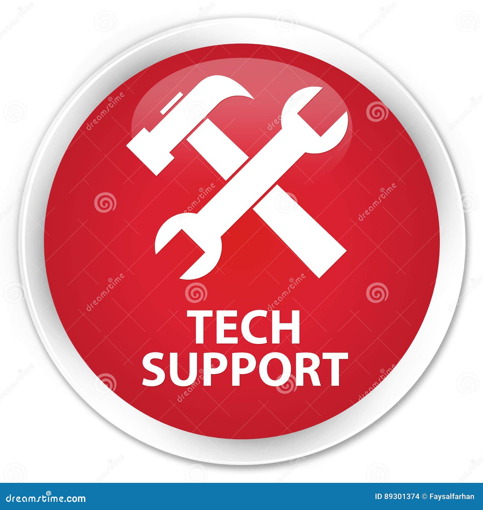 Tech Support (tools Icon) Premium Red Round Button Stock Illustration ...