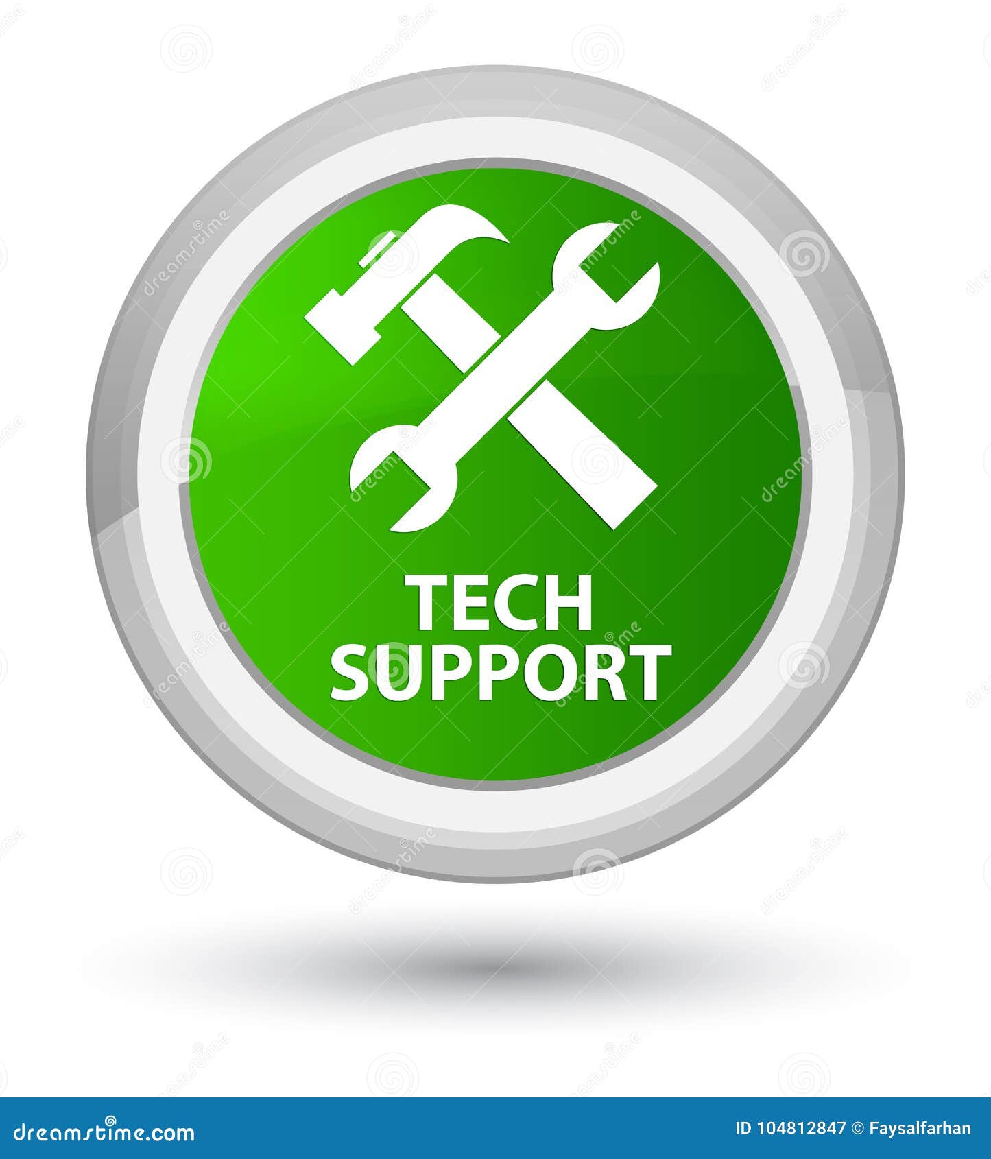 Tech Support (tools Icon) Prime Green Round Button Stock Illustration ...