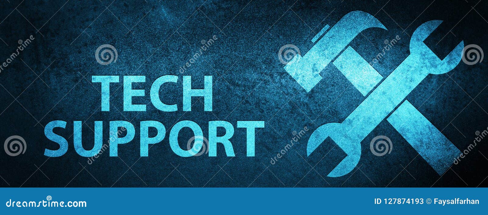 Tech Support (tools Icon) Special Blue Banner Background Stock ...