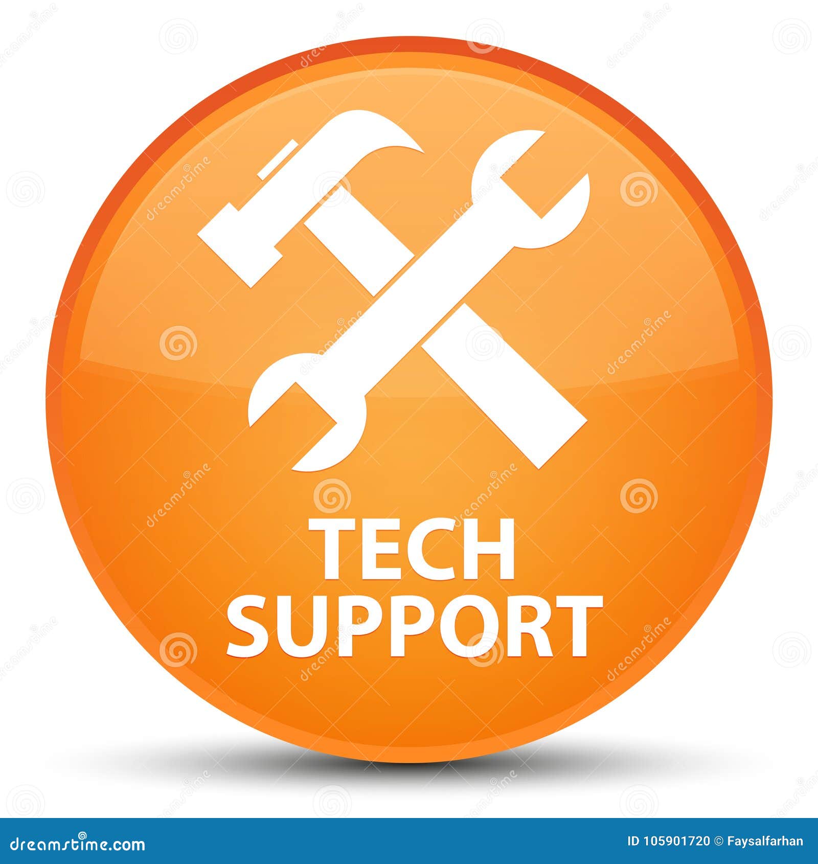 Tech Support (tools Icon) Special Orange Round Button Stock ...
