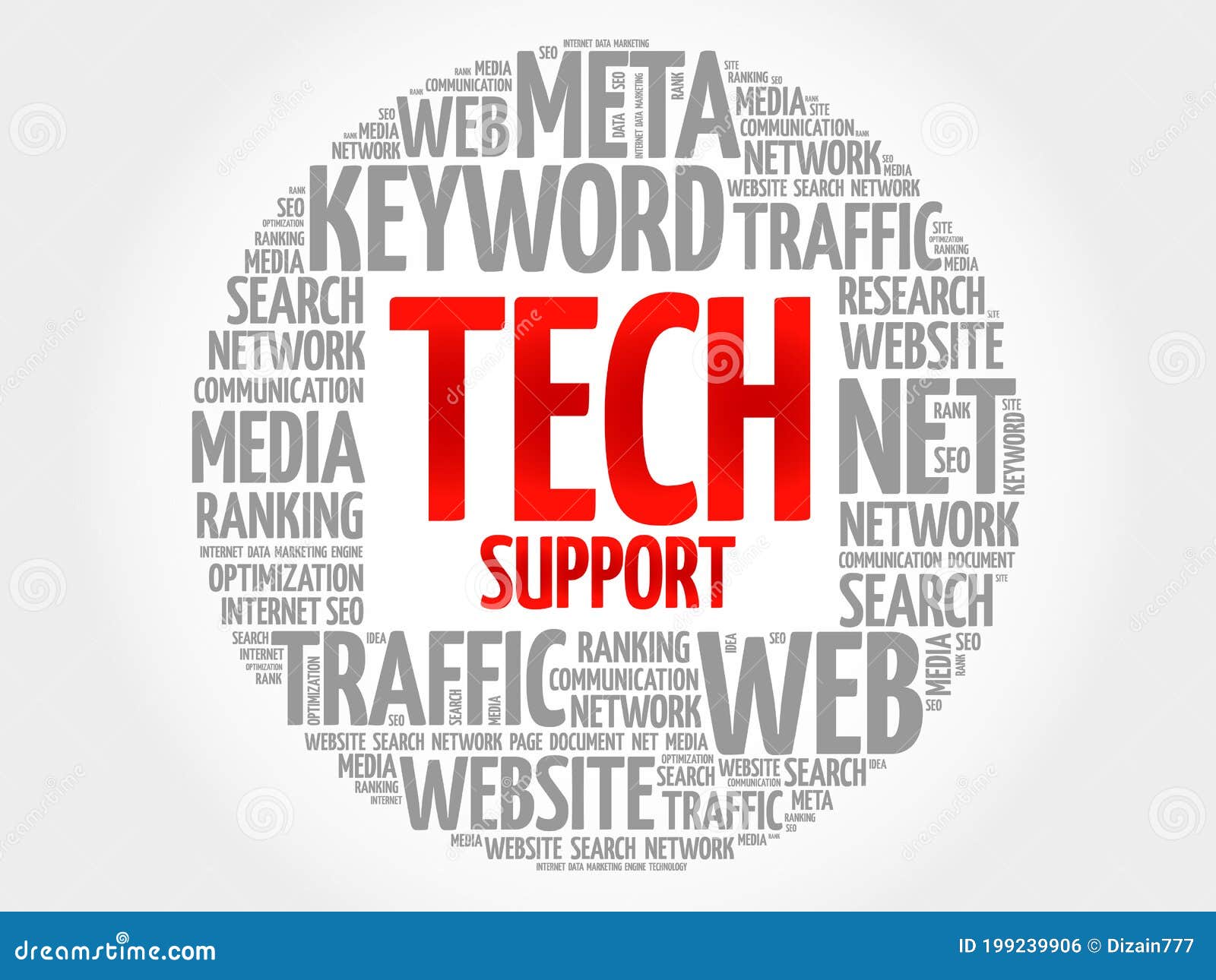 Tech Support Word Cloud Collage Stock Illustration - Illustration of ...