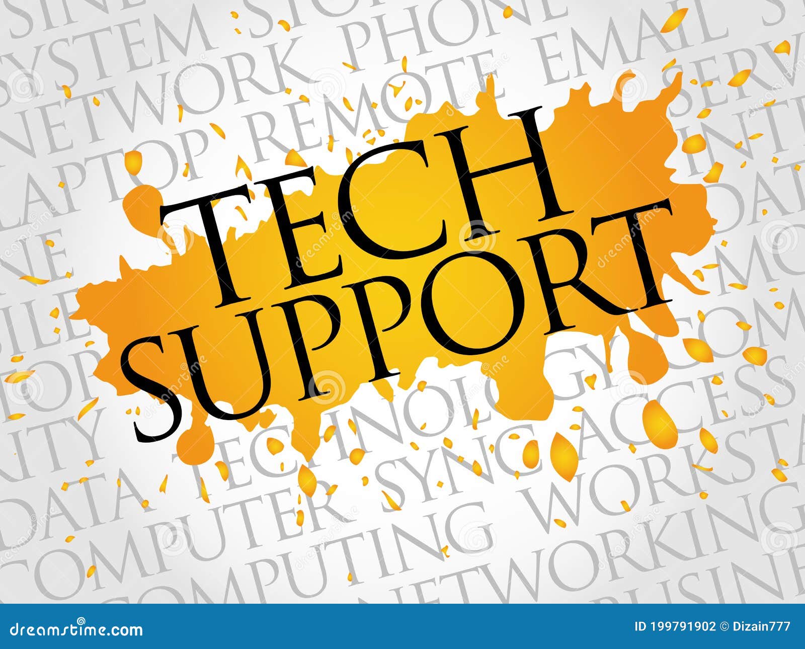 Tech support word cloud stock illustration. Illustration of business ...