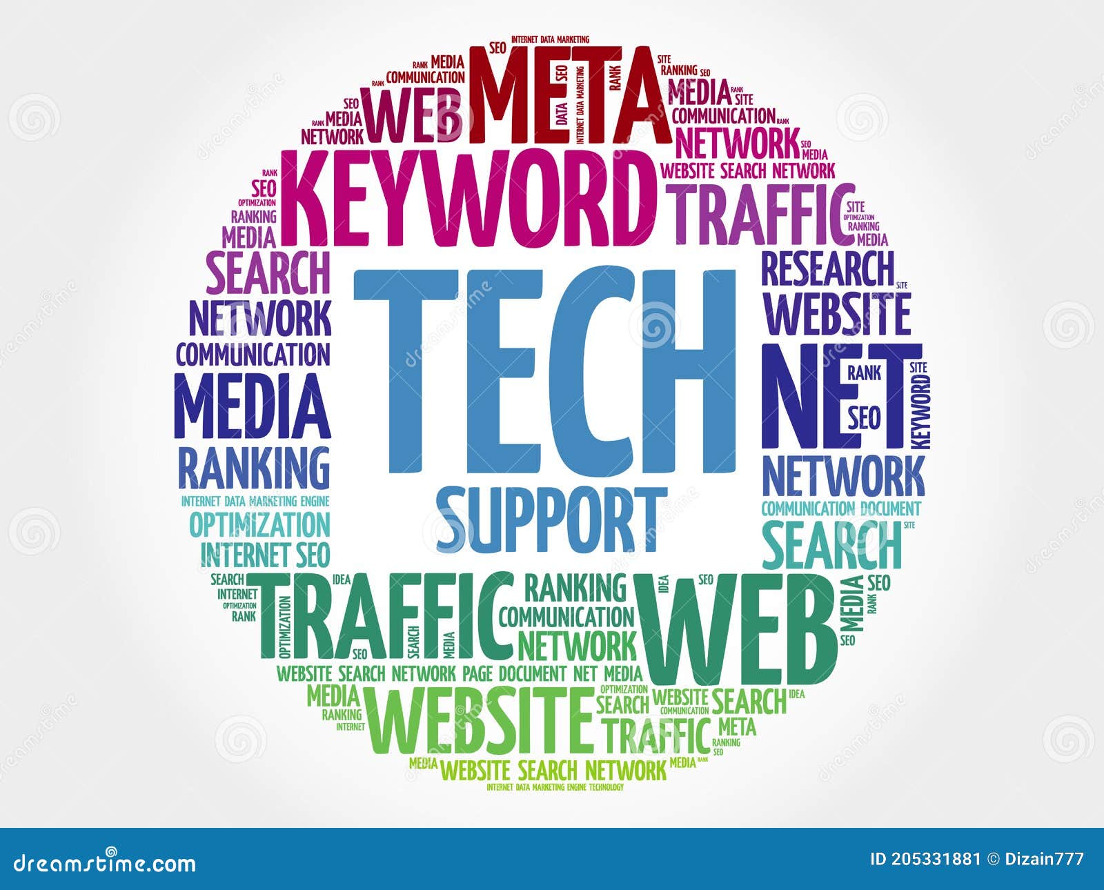 Tech Support word cloud stock illustration. Illustration of concept ...