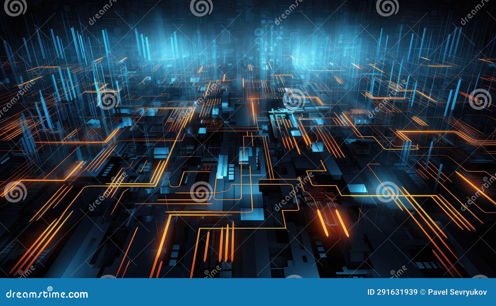 Tech Technology Circuit Lines Stock Illustration - Illustration of ...