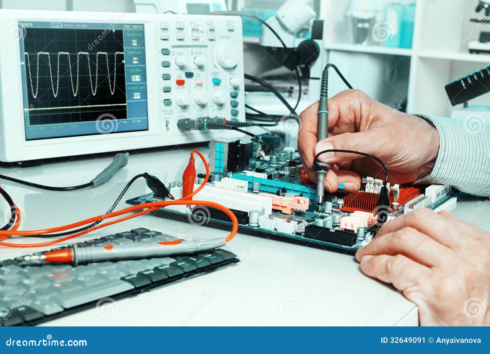 Tech Tests Electronic Equipment Stock Image - Image of closeup ...