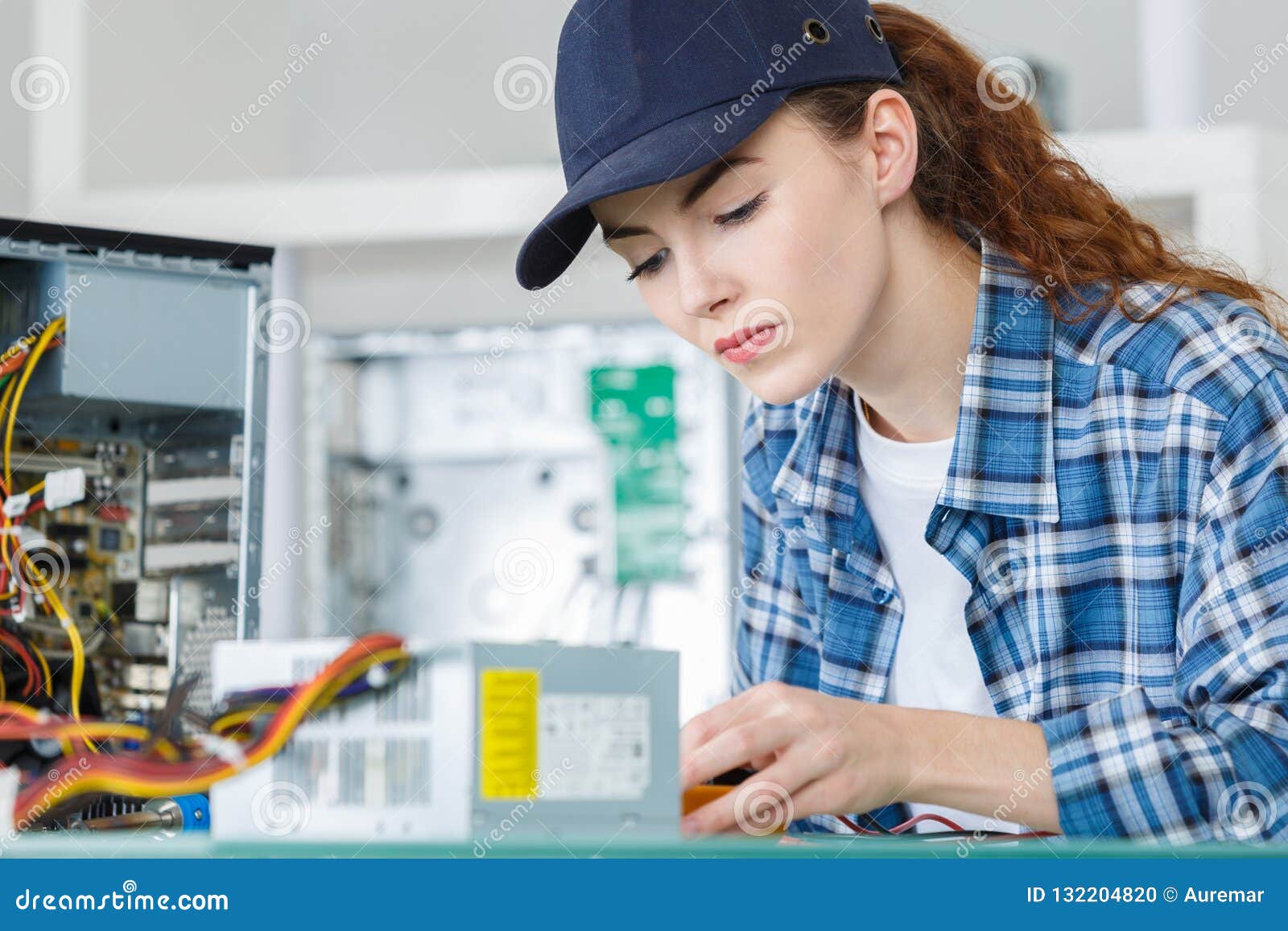 Tech Tests Electronic Equipment in Service Centre Stock Photo - Image ...