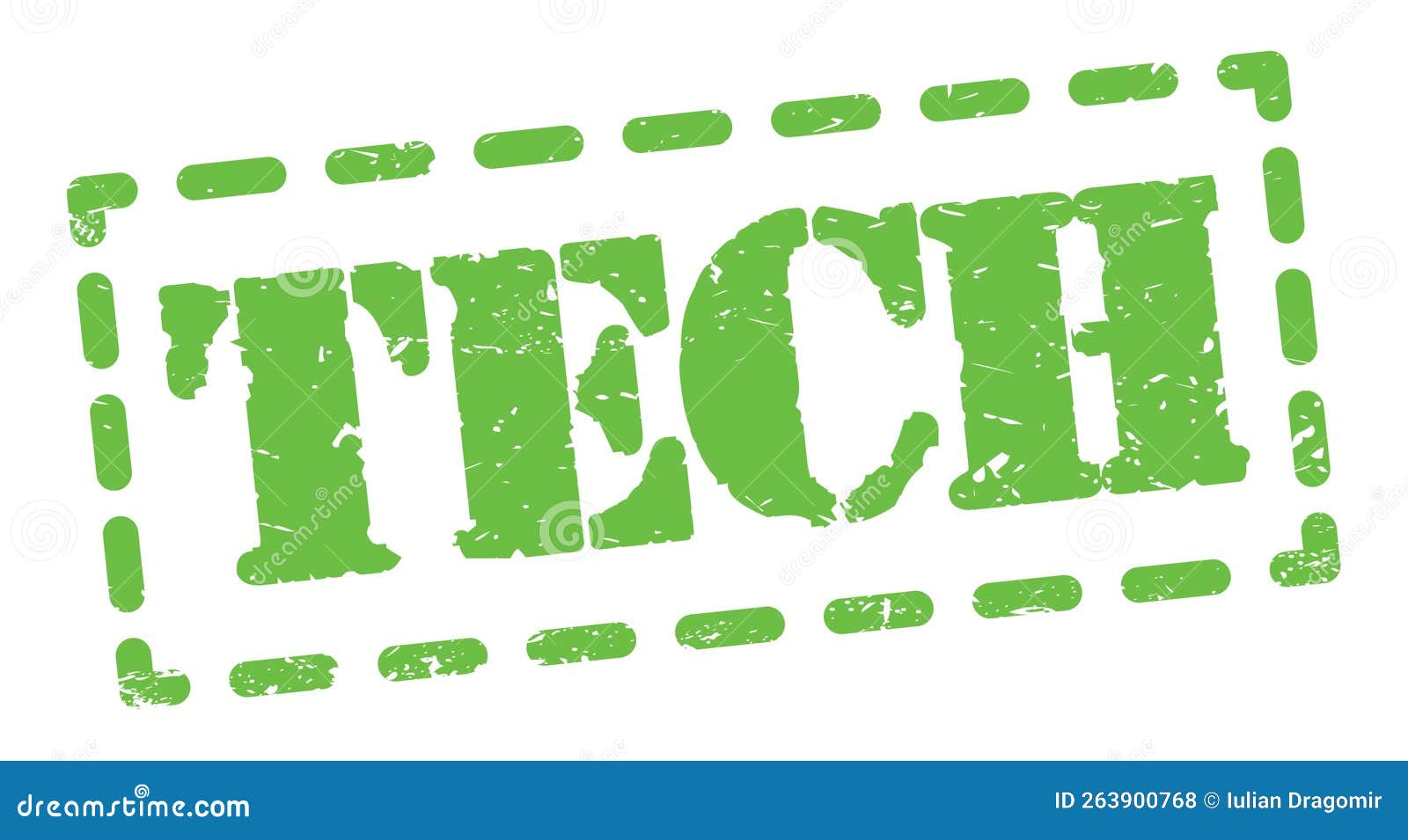 TECH Text Written on Green Stamp Sign Stock Illustration - Illustration ...