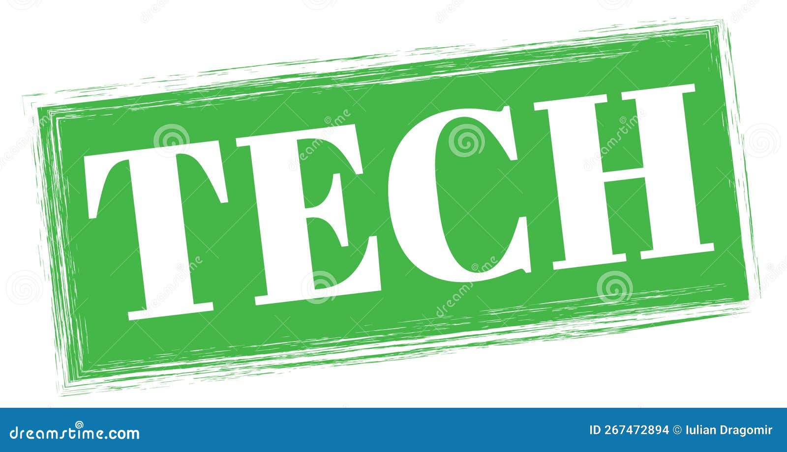 TECH Text Written on Green Stamp Sign Stock Illustration - Illustration ...