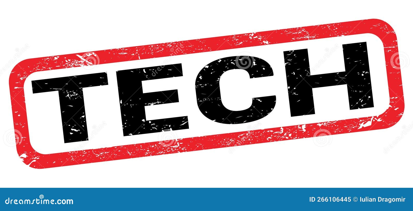 TECH Text Written on Red-black Rectangle Stamp Stock Image - Image of ...