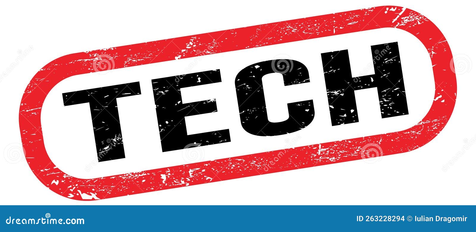 TECH, Text Written on Red-black Stamp Sign Stock Illustration ...