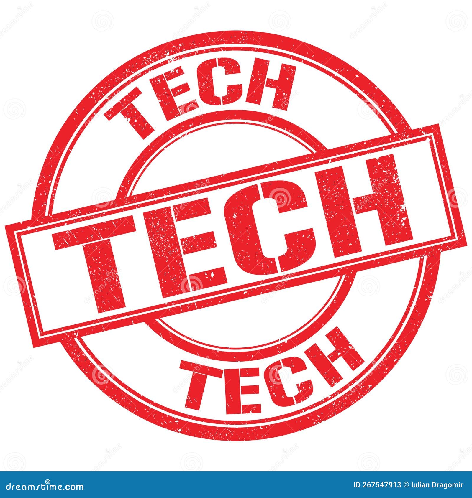 TECH Text Written on Red Stamp Sign Stock Illustration - Illustration ...